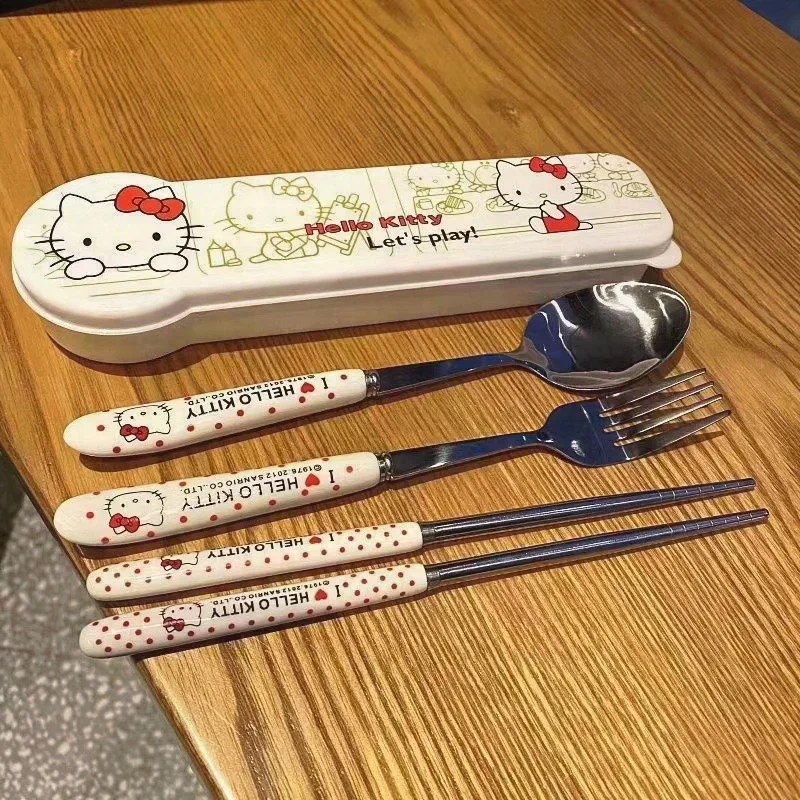 Hello-Kitty-Chopsticks-Spoon-Set-A-o-inoxid-vel-Desenhos-animados ...