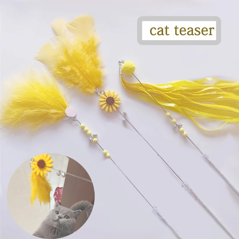 3pcs-set-Interactive-Cat-Feather-Toy-Feather-Teaser-Stick-Wand-Pet ...