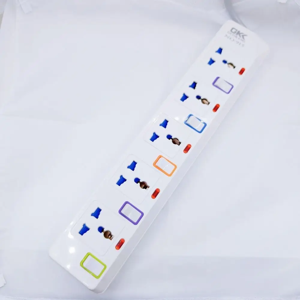 White-Universal-Outlet-Power-Plastic-Portable-Power-Strip-Extension ...