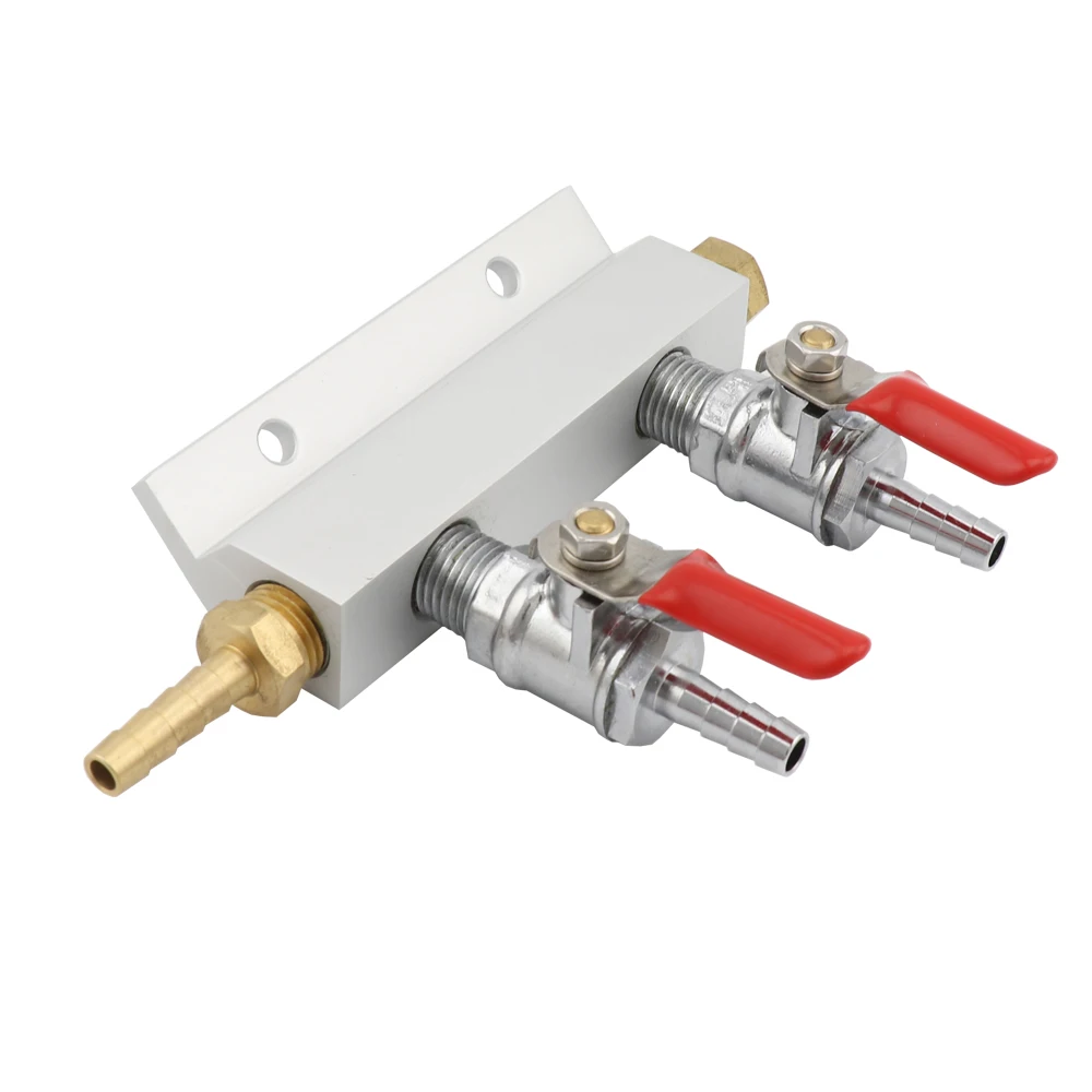 2 Way CO2 Gas Manifold Splitter Distributor Draft Beer Brewing ...