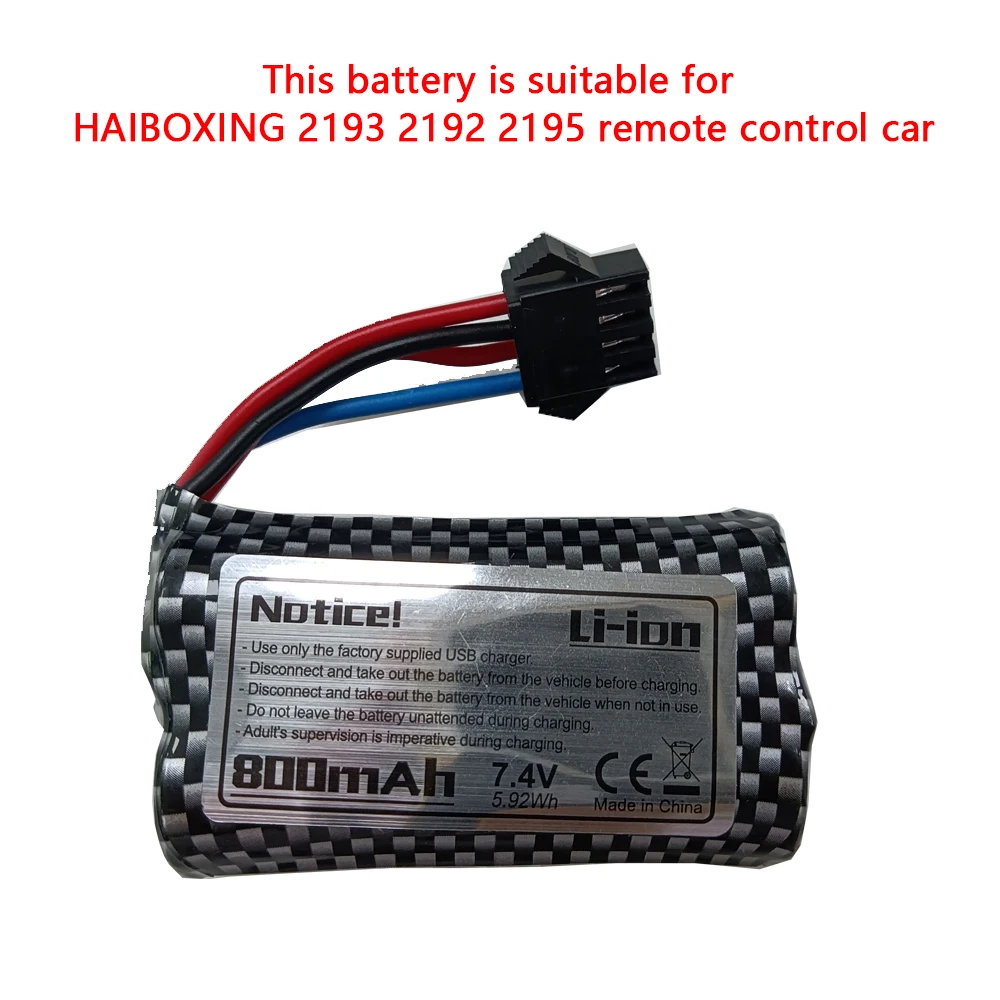 5-92Wh-7-4V-800mAh-Li-ion-Battery-for-HAIBOXING-2192-2193-2195-RC-Car ...
