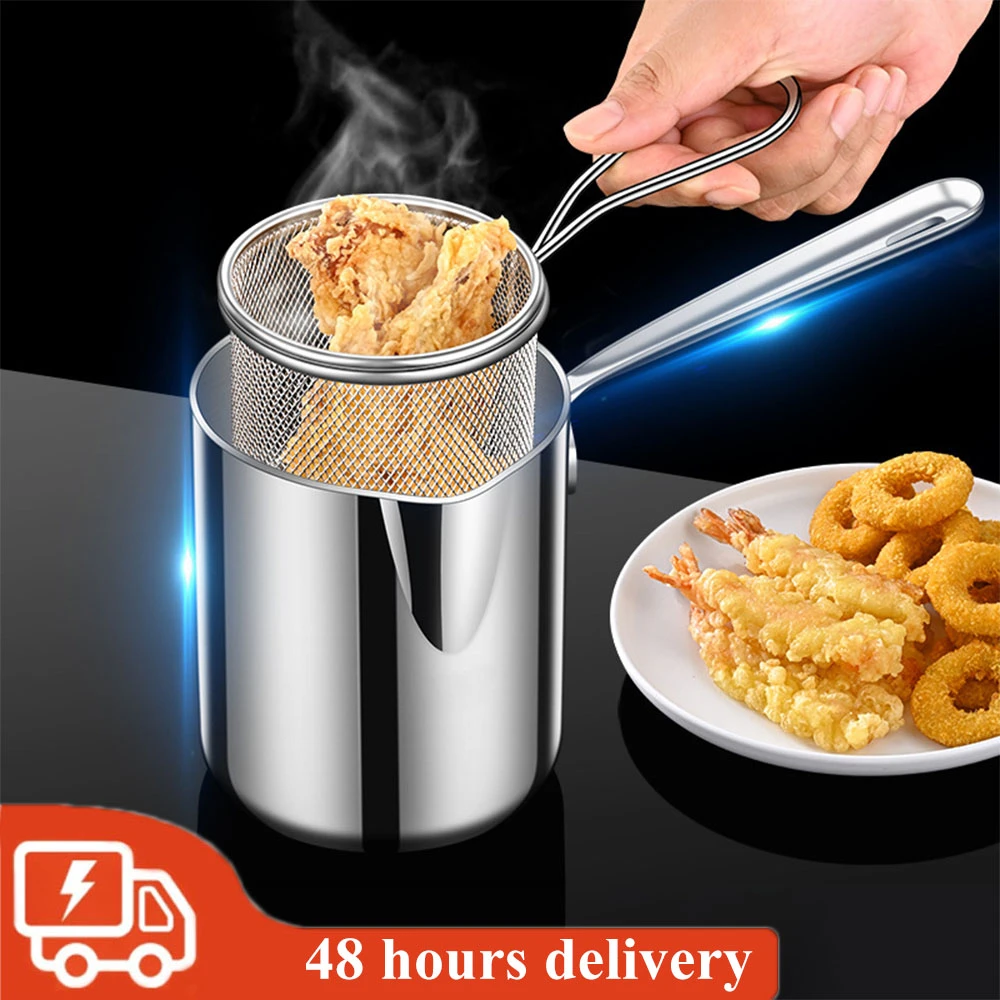 Mini Japanese Pot 304Stainless Steel Kitchen Fryer With Strainer ...