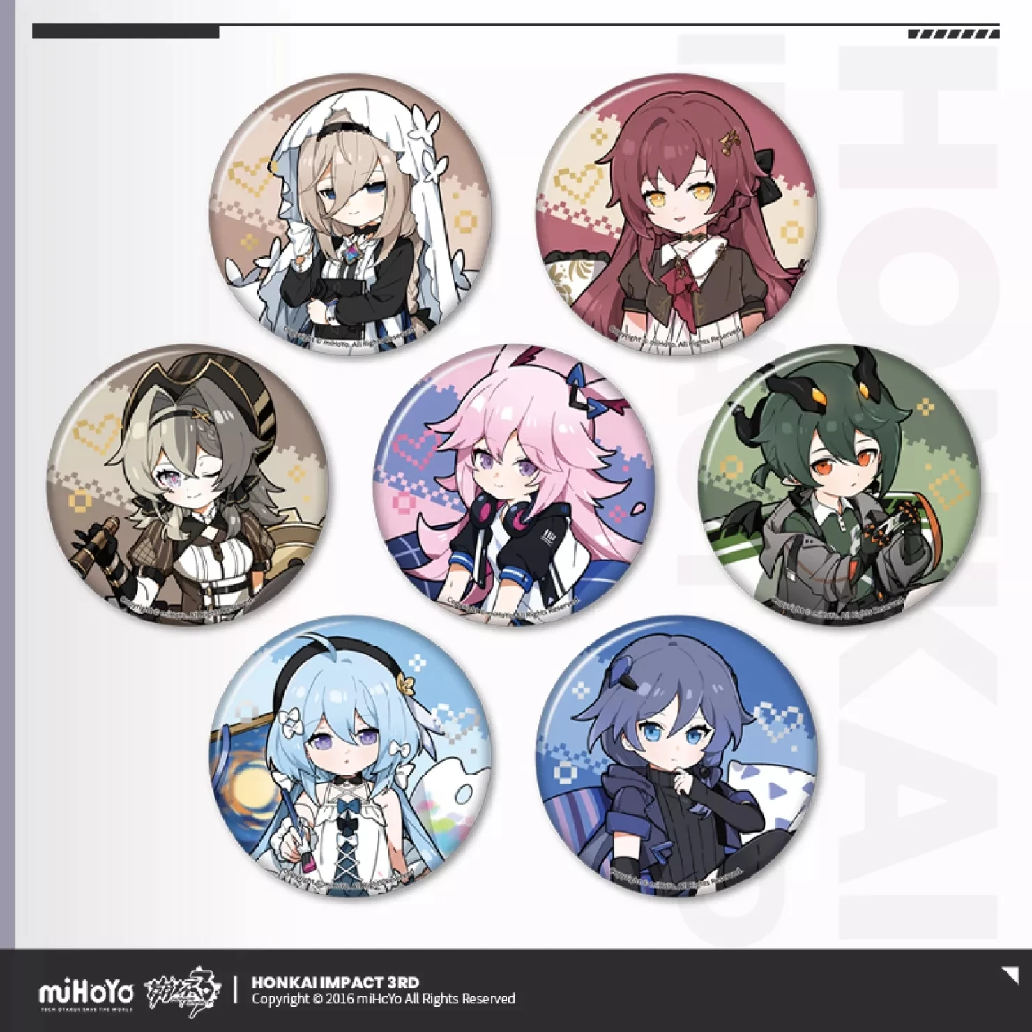 Game Honkai Impact 3 Cosplay Metal Laser Badge Anime Cartoon Brooch ...