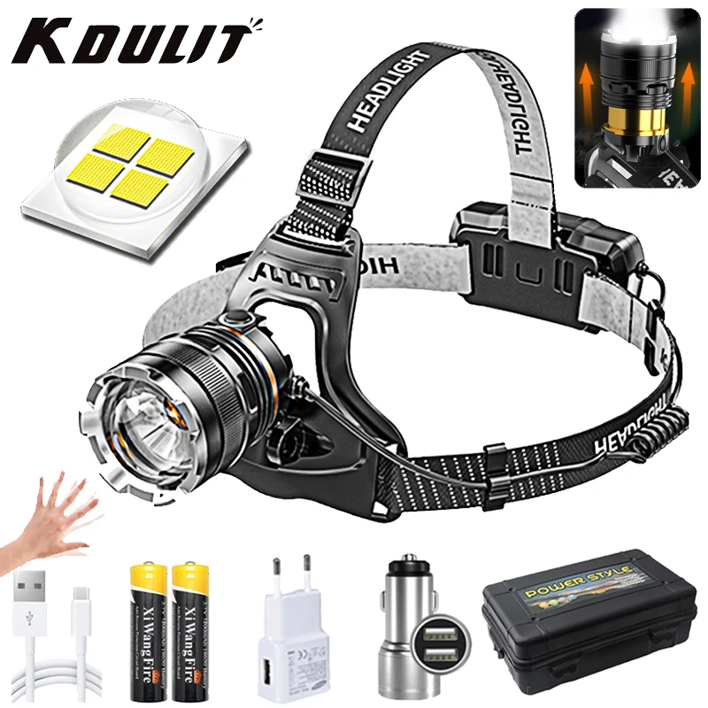 KDULIT-Zoom-Induction-Headlamp-Flashlight-High-power-LED-Camping-18650 ...