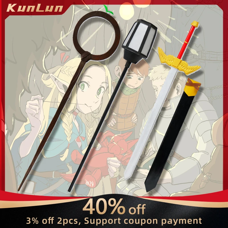 Anime-Delicious-in-Dungeon-Cosplay-Prop-Marcille-Magic-Wand-Leos-Sword ...