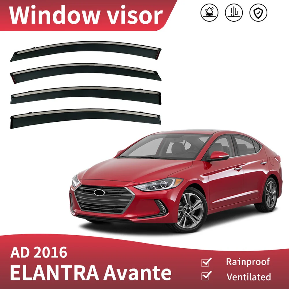 Chrome Strips Rain Guards for HYUNDAI Elantra Avante AD 2015-2020 ...