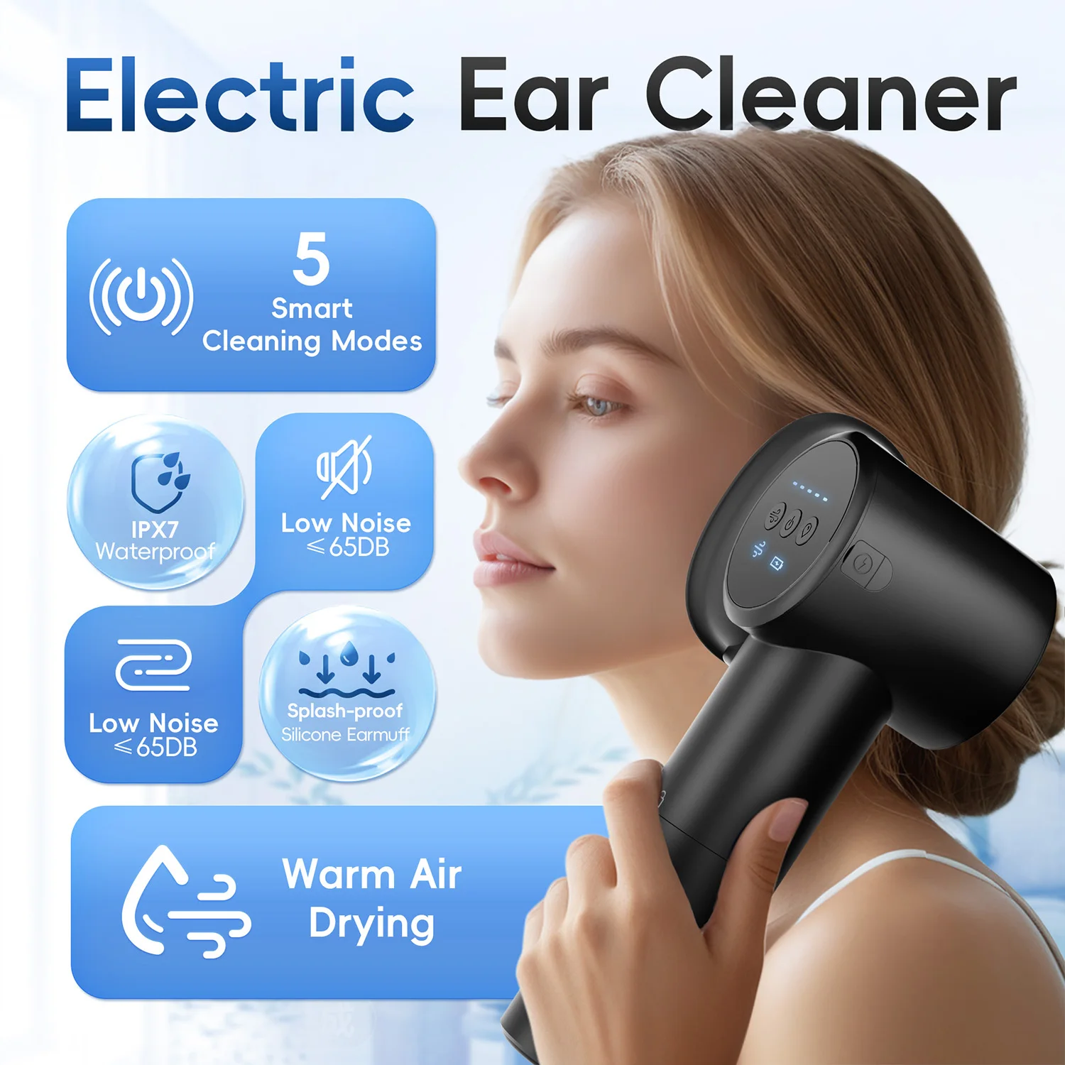 Ear Wax Removal with One-Piece Waste Tank, Safe Ear Cleaner with Water ...