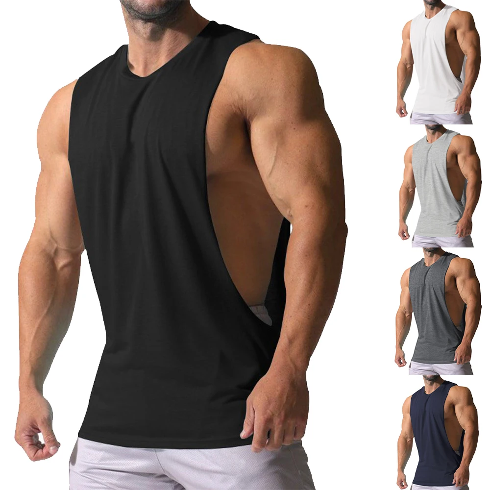 Summer Men's Vest Gym Tank Top Fitness Training Quick-drying Loose ...