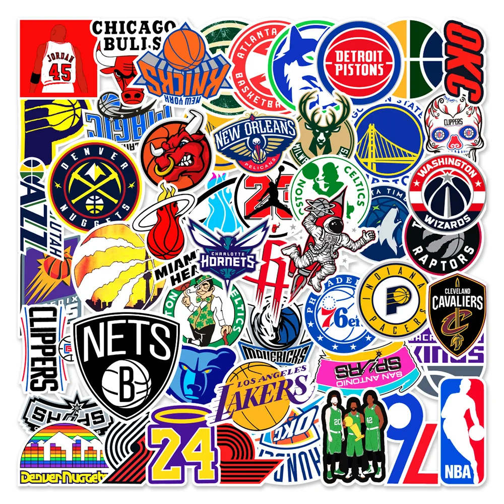 Hot-50-pieces-of-sports-NBA-notebook-skateboard-suitcase-water-cup-car ...