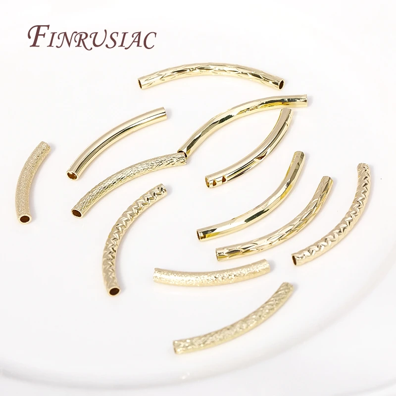 Multi-types-18K-Gold-Plated-Brass-Curved-Tube-Bracelets-Tube-Beads ...