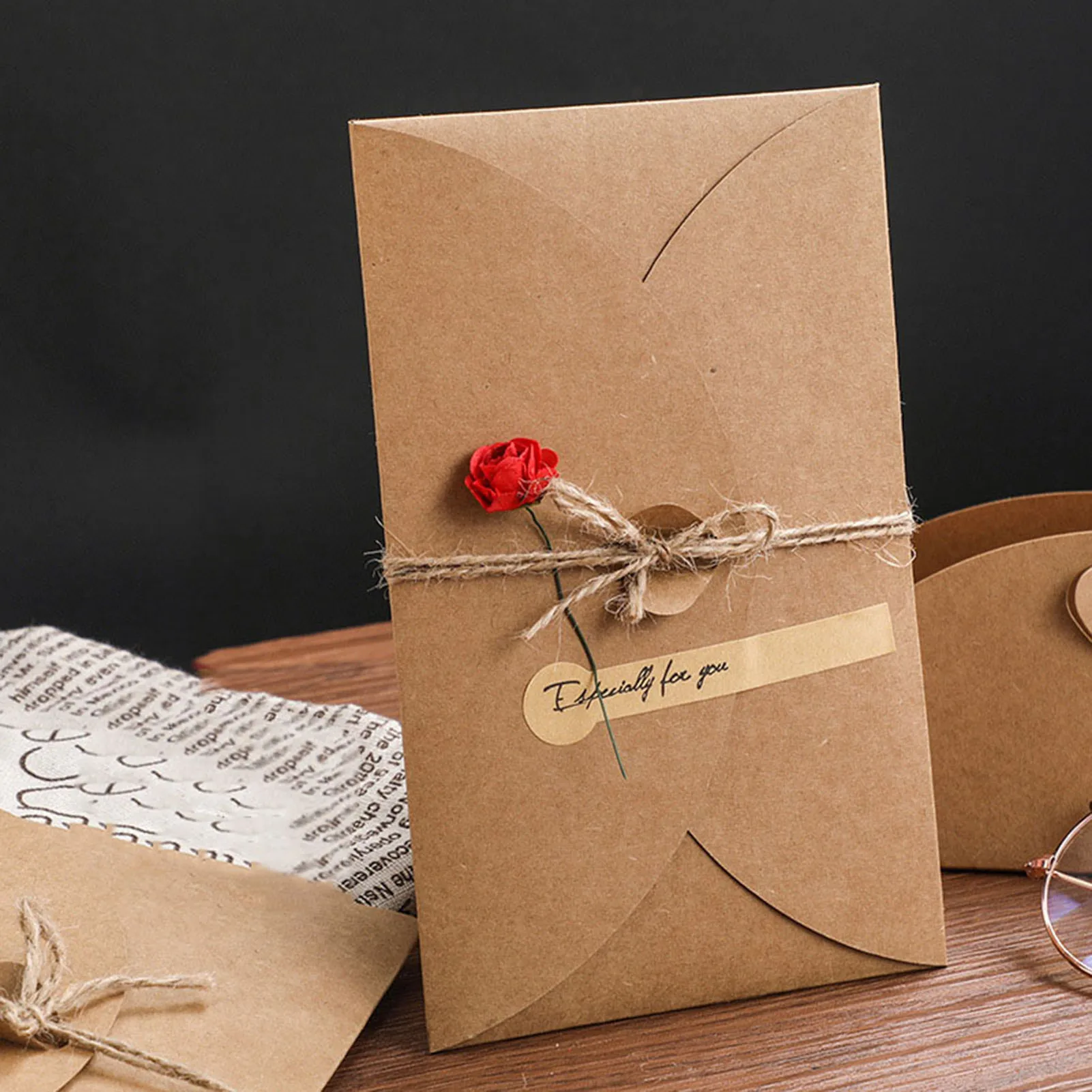 Vintage-Blanks-Greeting-Card-DIY-Kraft-Paper-Invitation-Greeting-Card ...