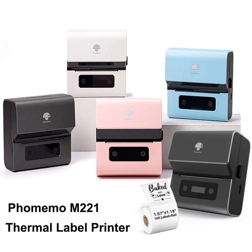 Phomemo-M221-Printer-Thermal-Wireless-Label-Maker-with-Sticker-Mini-Barcode-Bluetooth-Labeling ...