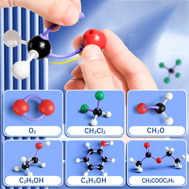 Kit de modelo molecular avanzado de 297 piezas con órbitaux de nube ...