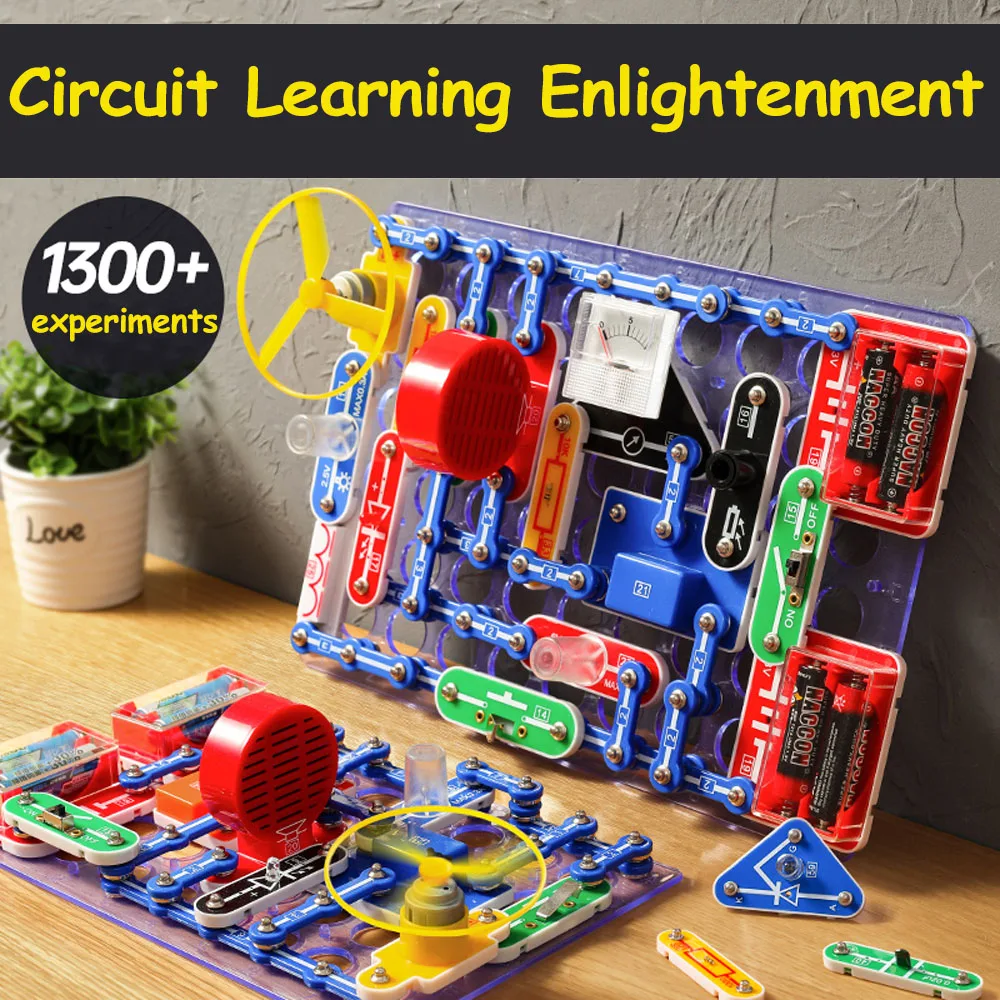 Children-STEM-Science-Experiment-Kit-Circuit-Blocks-Physics-Electronic ...
