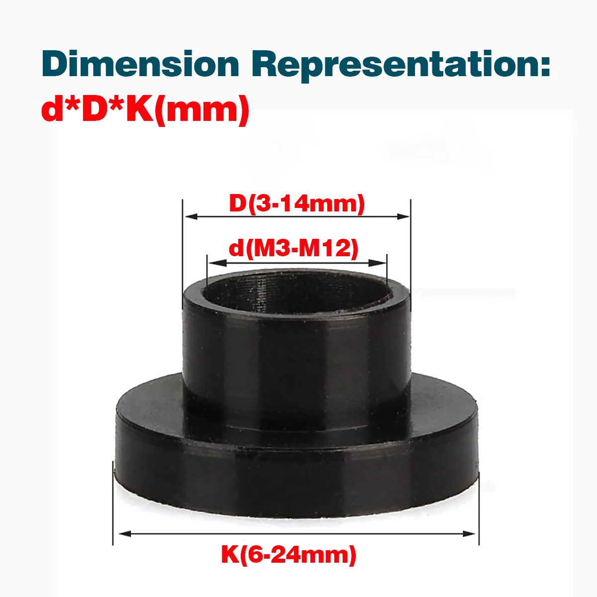 T-type-Nylon-Stepped-Washer-Concave-Convex-Thread-Bushing-Insulating ...