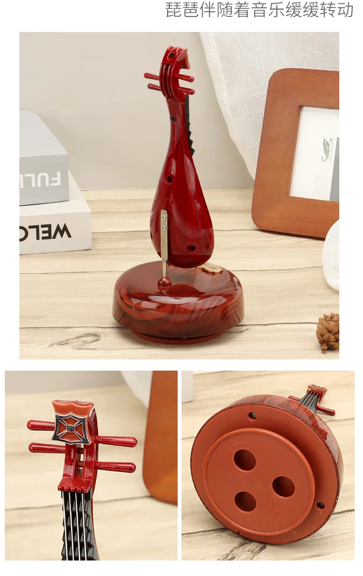 Retro Musical Instrument Music Box Music Decoration Octave Box Rotary ...