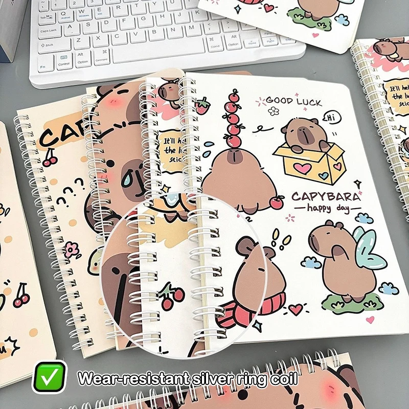 Cartoon Kawaii Capybara A5 Coil Notebook Exercise Book Cute Notepad ...