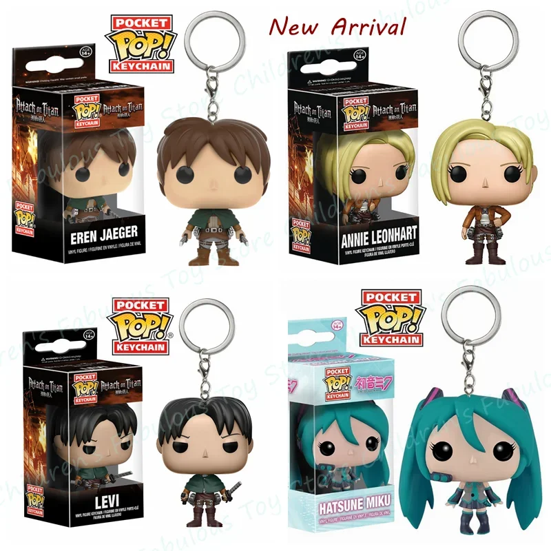 Funko Keychains Attack on Titan Levi Eren Jaeger Annie Leonhart Hatsune ...