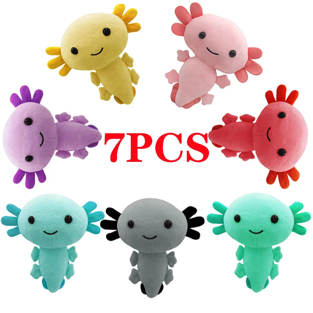 7pcs-Kawaii-Axolotl-Plush-Toy-Cartoon-Cute-Animal-Stuffed-Plushie-Doll ...