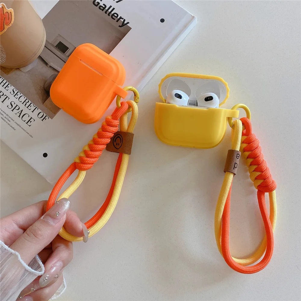 Korean lovely orange woolen yarn smiling weaving rope fall prevention ...