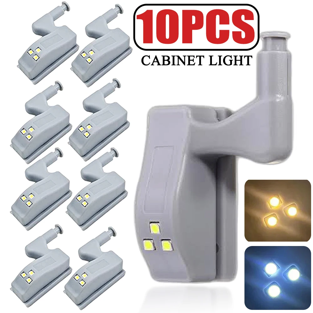 10/1Pcs Universal LED Inner Hinge Lamp Under Cabinet Light Wardrobe ...