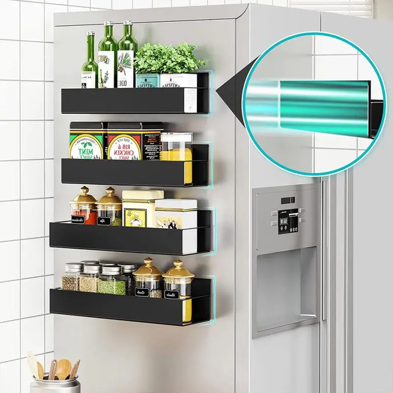 Magnetic-Fridge-Shelf-Spice-Storage-Rack-Refrigerator-Side-Shelf ...