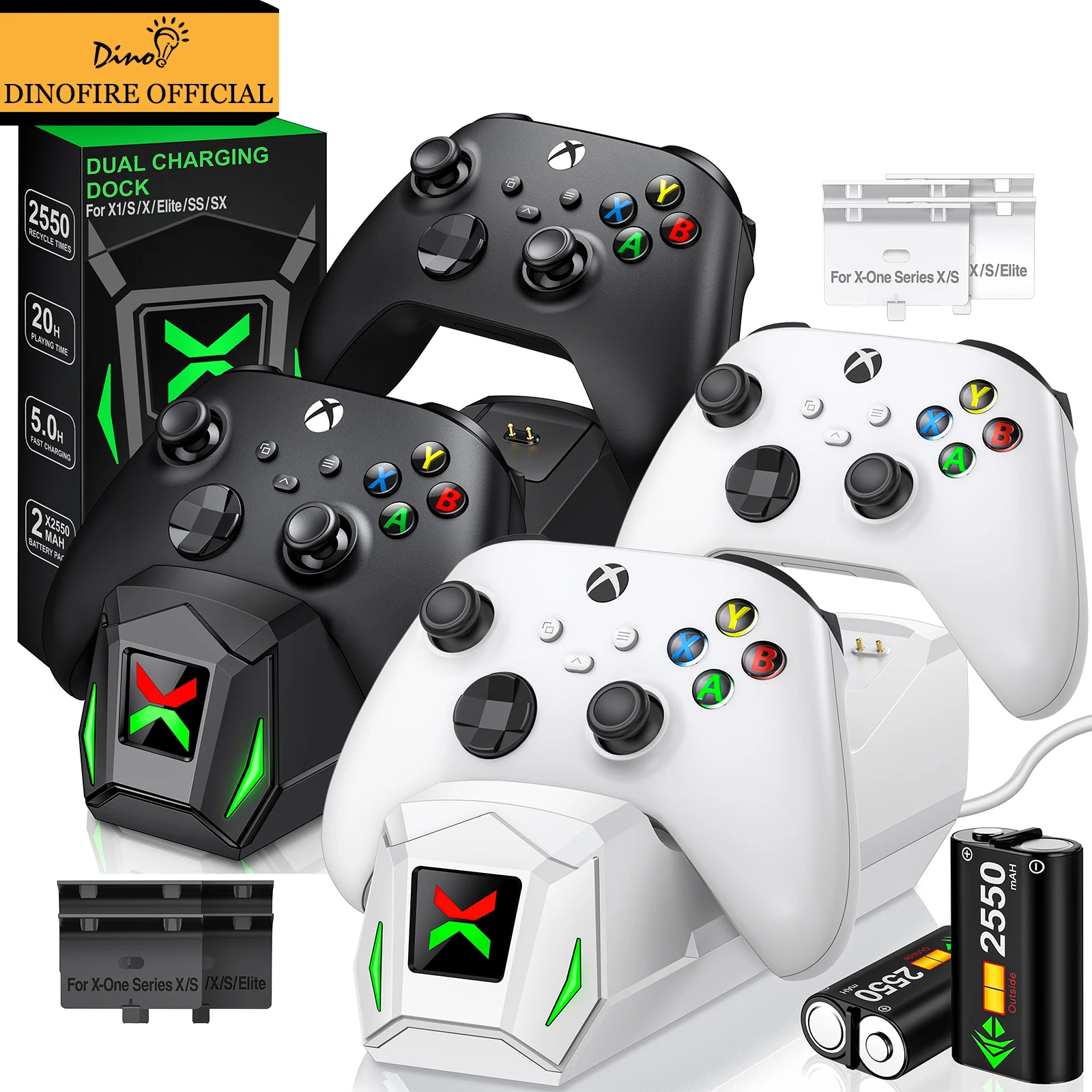 Estación de carga para Xbox One/Xbox One X/Xbox One S, cargador de controlador para Xbox Series ...