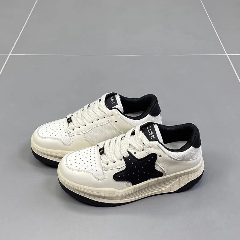 Designers-Genuine-Leather-Flat-Running-Shoe-Color-Matching-Star-Casual ...