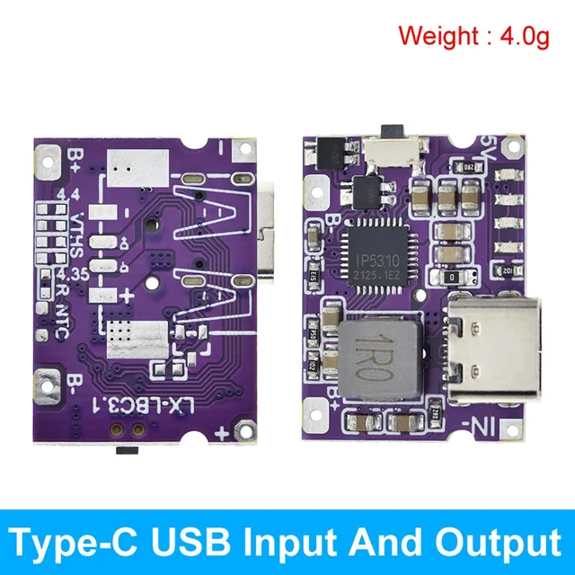 Type-C USB 5V 3.1A Boost Converter Step-Up Power Module IP5310 Mobile ...