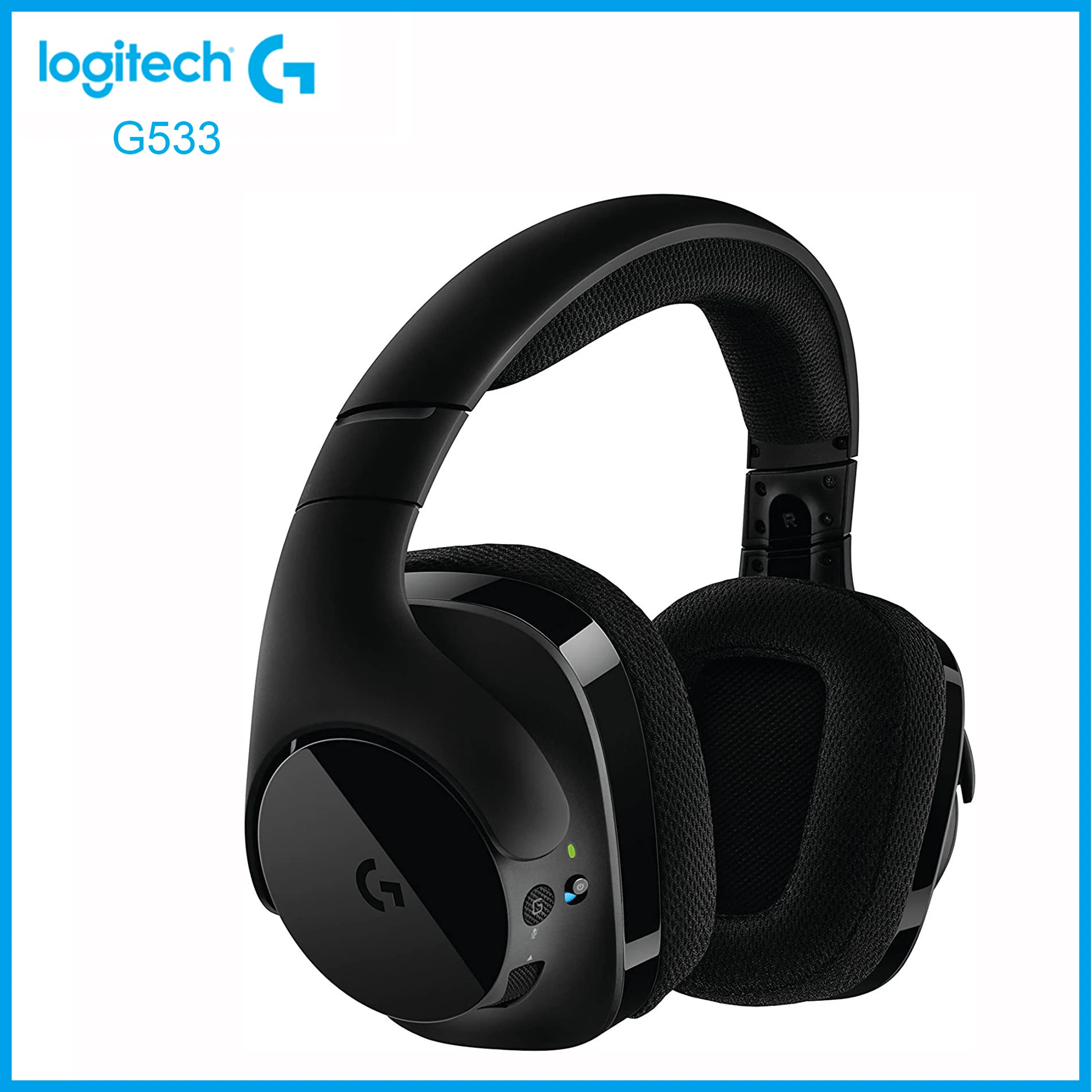 Logitech (g) g533 fones de ouvido 7.1 jogo som surround sem fio fone ...
