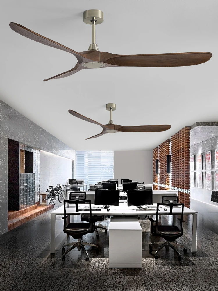 90-inch-strong-wind-Nordic-solid-wood-ceiling-fan-living-room-dining ...