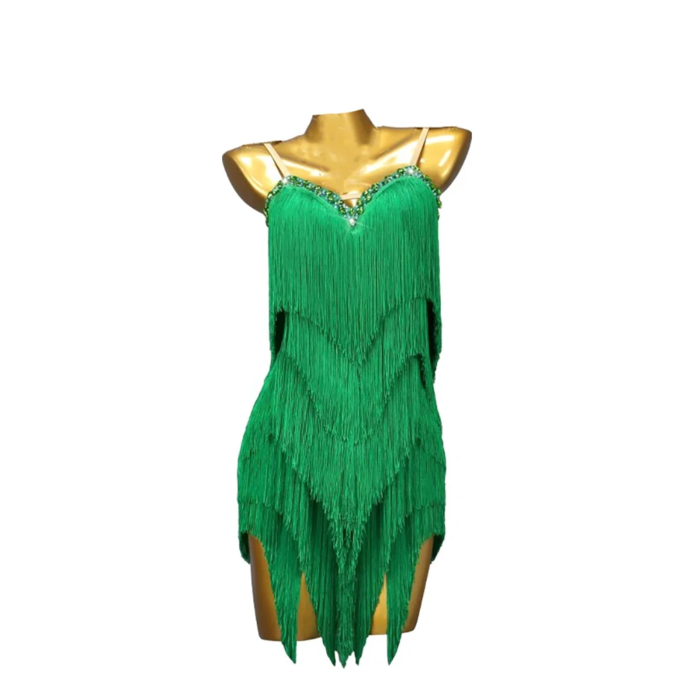 Latin-Dance-Competition-Performance-Costume-High-end-Custom-Full-Tassel ...