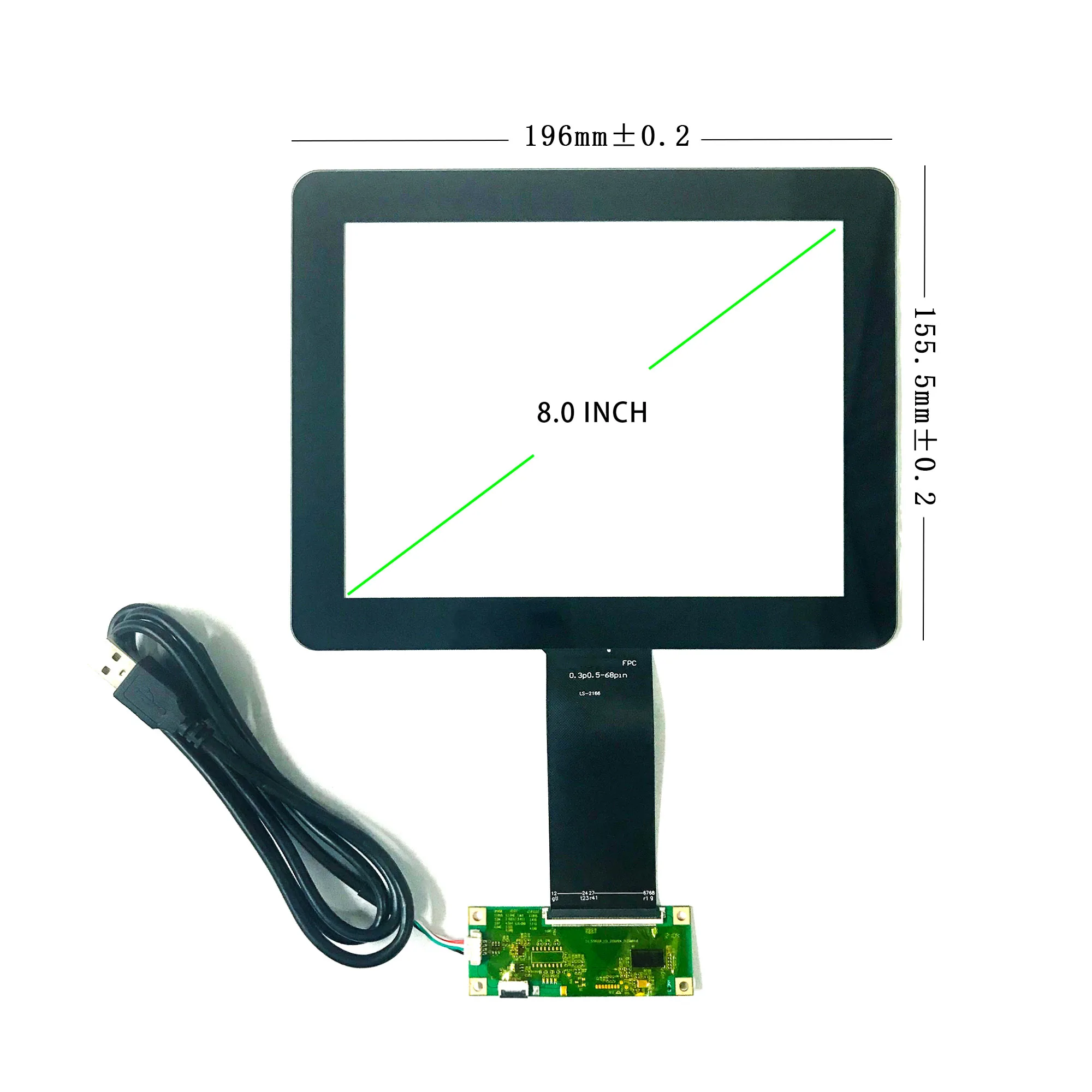 8 Inch 4:3 USB Ilitek Glass Capacitive Touch Screen Panel for ...