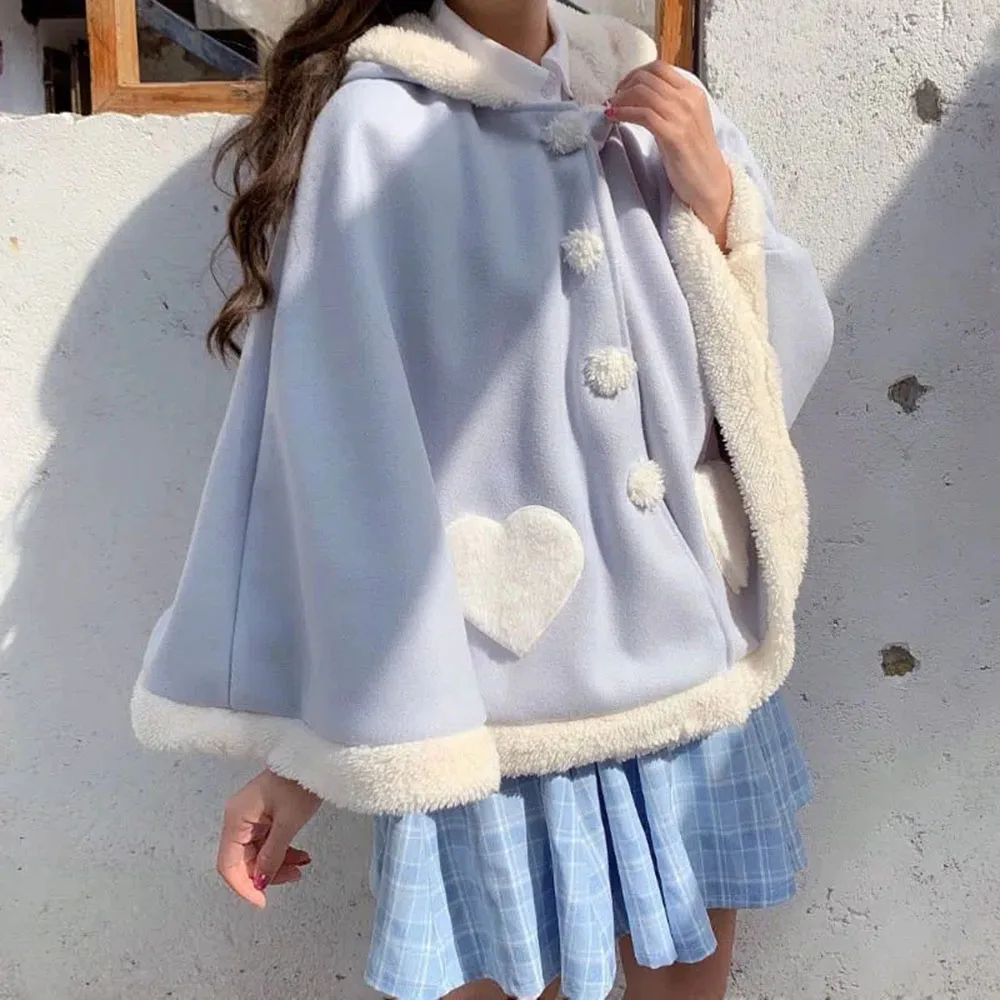 Autumn-Winter-Kawaii-Girl-Lolita-Cape-Coat-Faux-Fur-Cardigan-Cat-Ears ...