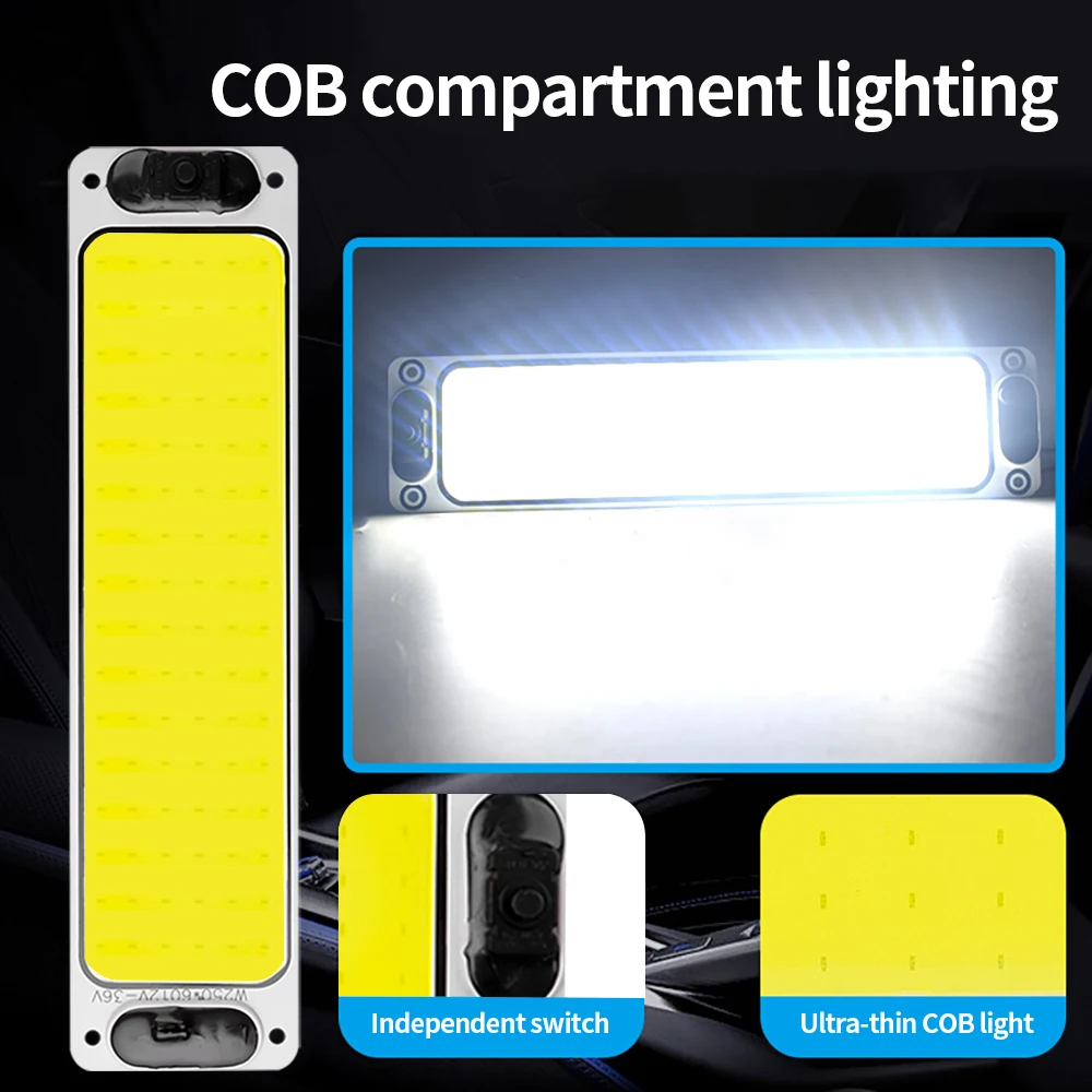 1x Car Interior Light 96SMD 12V-80V COB Readling Light LED Panel Light ...