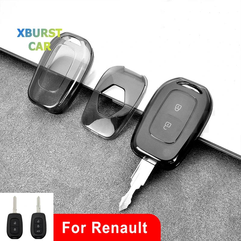 2-3-Buttons-Transparent-TPU-Car-Key-Case-Cover-Shell-Fob-for-Renault ...