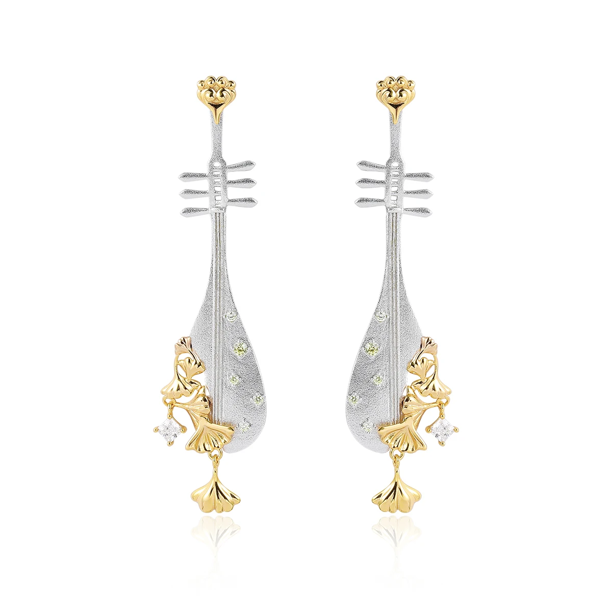 HAIKE-pendientes-de-plata-de-ley-S925-aretes-originales-de-hoja-de ...