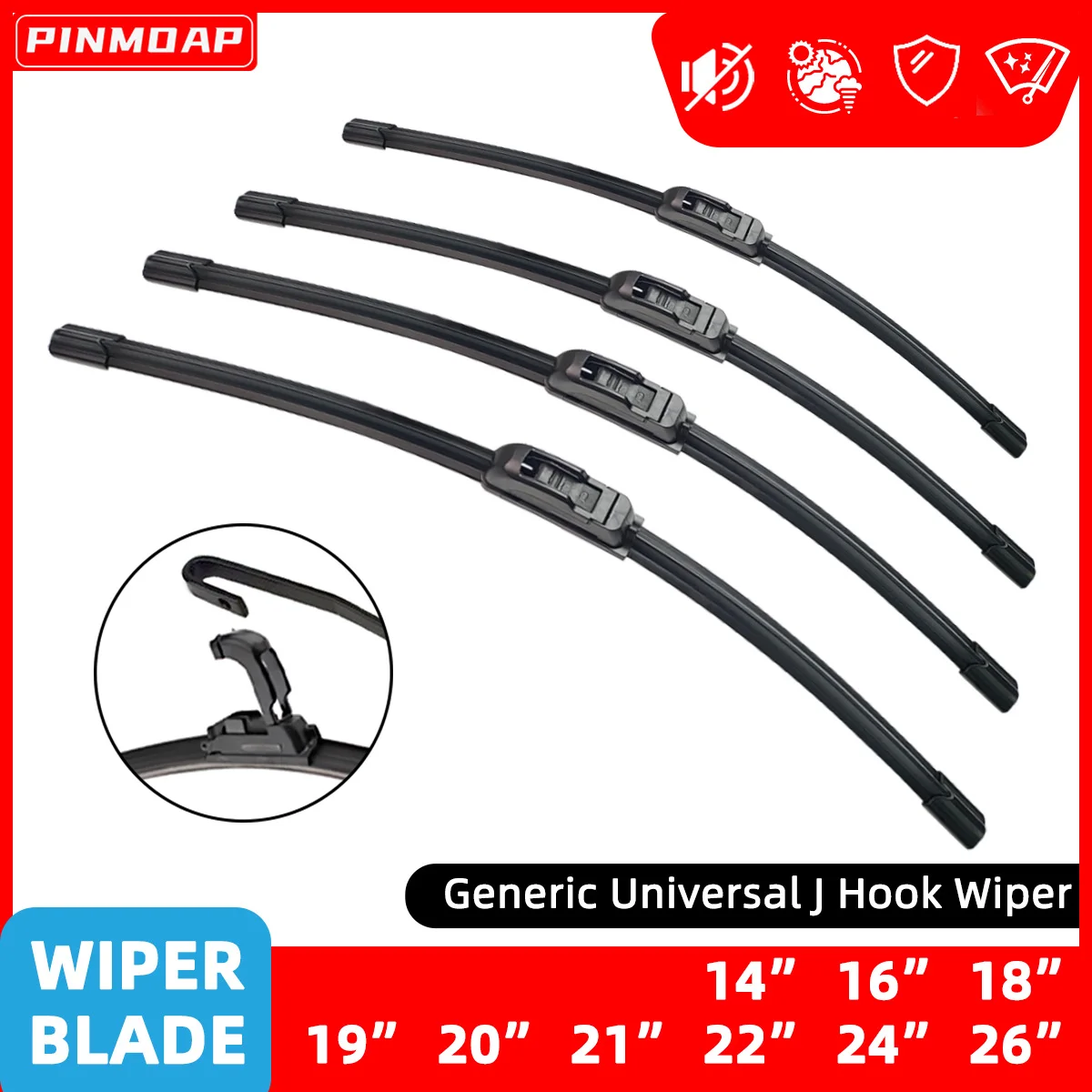 Car-Windshield-Wiper-Blades-U-type-Universal-Soft-Rubber-Frameless ...
