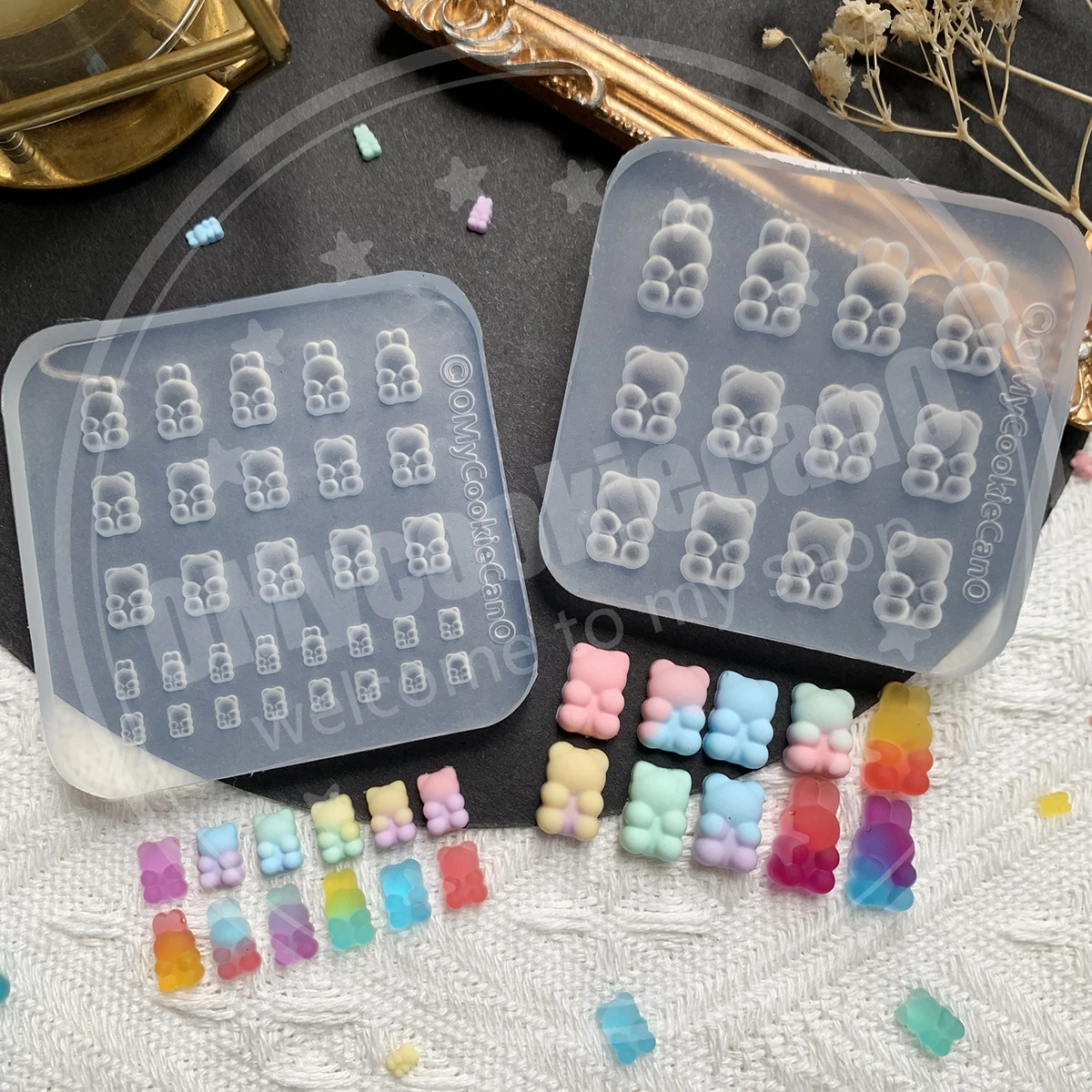 Super-cute-bear-gummy-rabbit-gummy-cat-gummy-transparent-silicone-nail ...