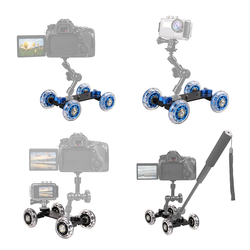 SLR-Cameras-Dolly-Car-Camera-Slider-Magic-Arm-Tabletop-Mobile-Rolling ...