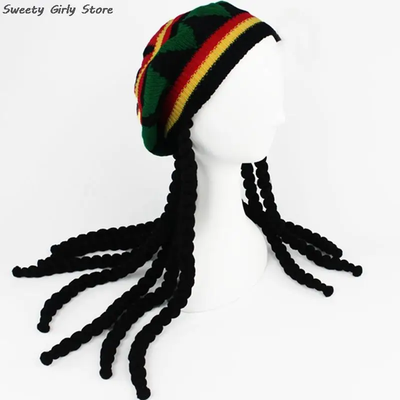 Hair-Braid-Bonnet-Skullies-Jamaican-Fashion-Wool-Wig-Hat-Winter-Rock ...