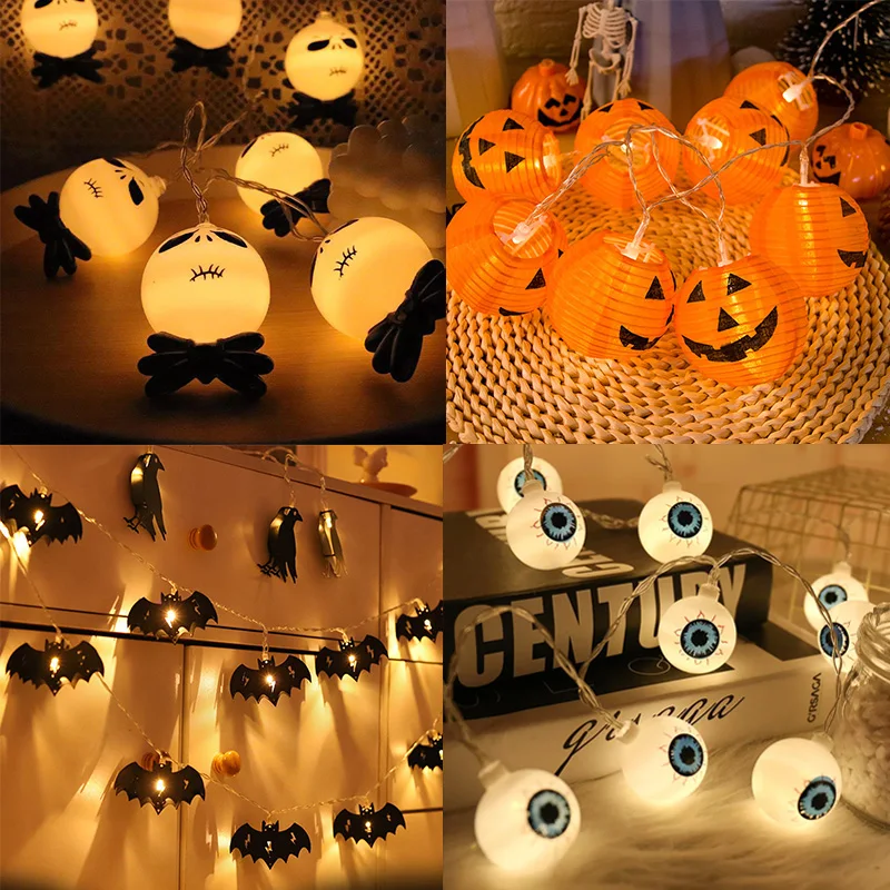 Halloween-LED-String-Lights-Horror-Eyeball-Pumpkin-Bat-Spider-LED ...