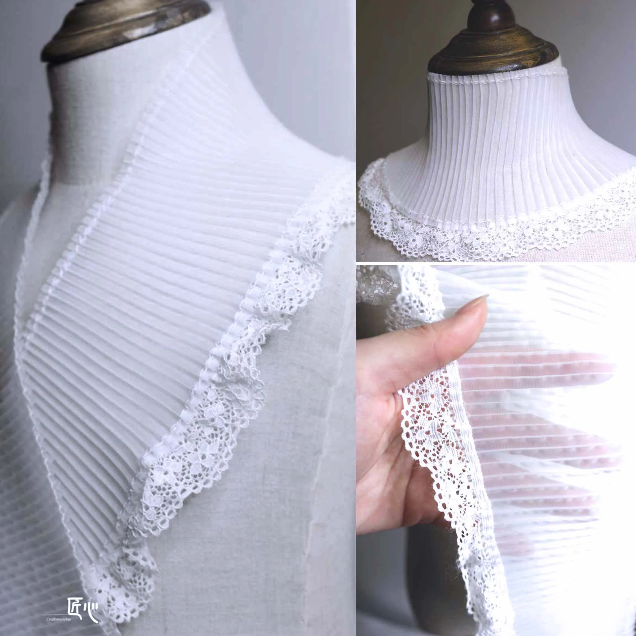 White-Organza-Water-soluble-Lace-Pleated-Ruffle-Fungus-Lace-Three ...