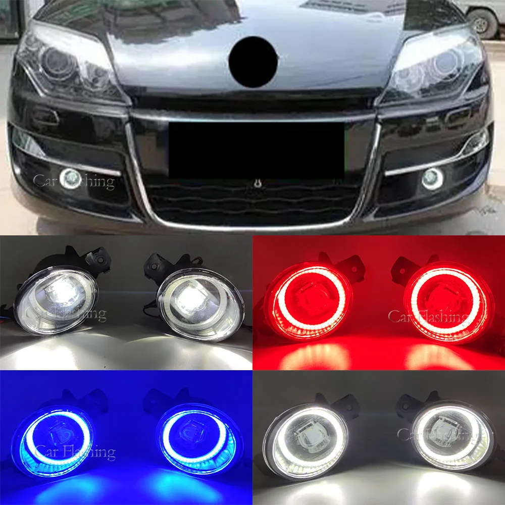 Angel-Eye-Fog-Light-Car-Front-Bumper-Fog-Lamp-Halo-Ring-DRL-For-Renault ...