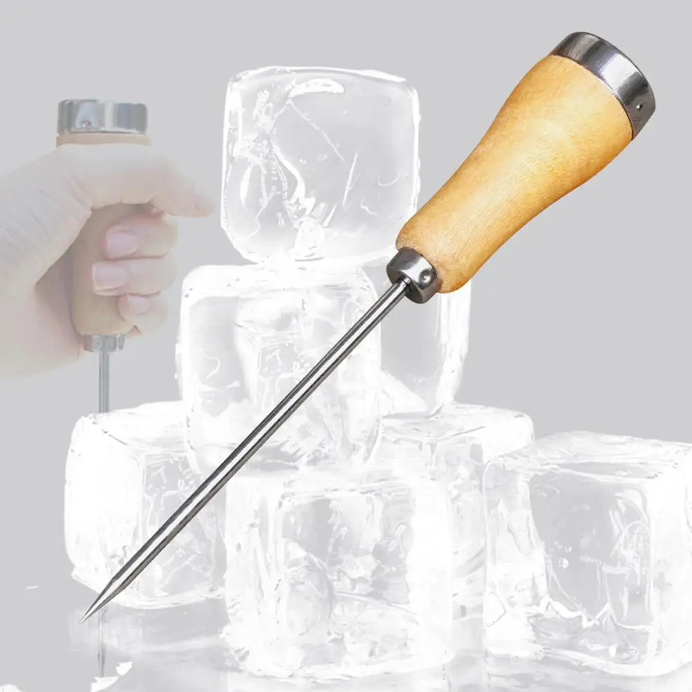 Stainless-Steel-Single-Fork-Ice-Pick-Wood-Handle-Push-Ice-Pick-Punch ...