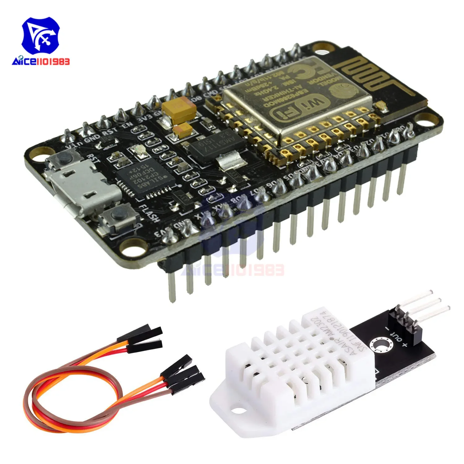 diymore-ESP8266-NodeMCU-CP2102-ESP-12E-Internet-WiFi-Development-Board-DHT22-AM2302-Digital ...