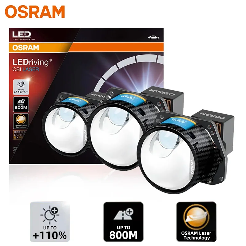OSRAM LEDriving lente LED CBI láser para coche, luz blanca de 6000K, 50W (luz de cruce), 70W ...