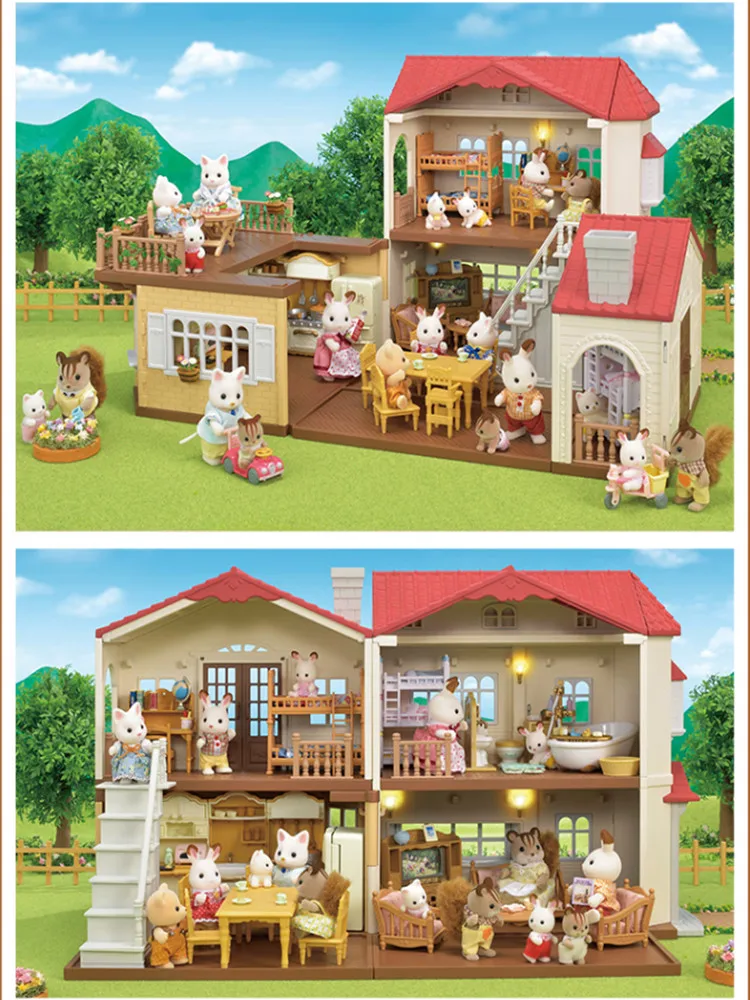 Forest Animal Villa Set DIY Toy Simulation Furniture Bedroom Set ...