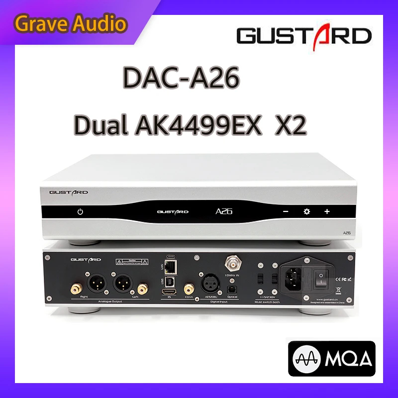 Gustard A26 MQA HIFI Decoder Dual AK4499EX & AK4191 Support DSD512 ...