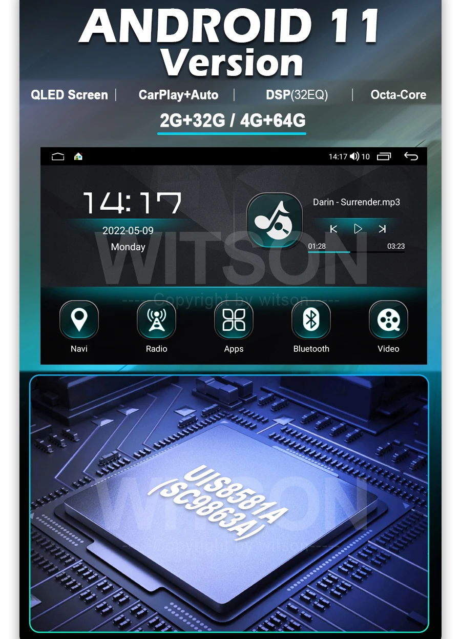 Car Stereo Media Player High Definition 8 inch Android 12 Radio For ...